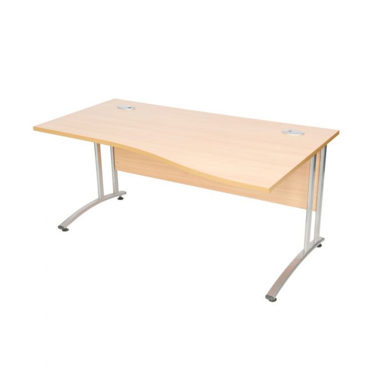 Wave Right Hand Cantilever Desk (1400mm) - The Office Furniture Company