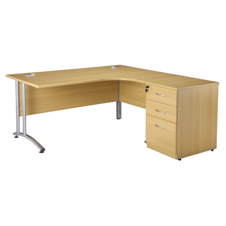 Right Hand Radial Cantilever Desk (1800mm) - The Office Furniture Company