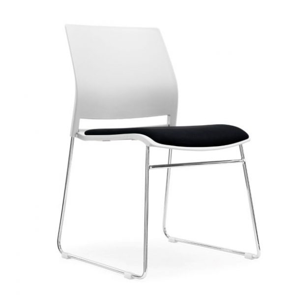 Grey Skid Frame Stacking Chair - The Office Furniture Company